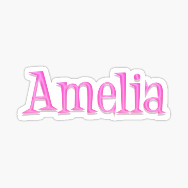 "Girl Name Amelia in Pink Panther Cartoon Style" Sticker by Space-Bug ...