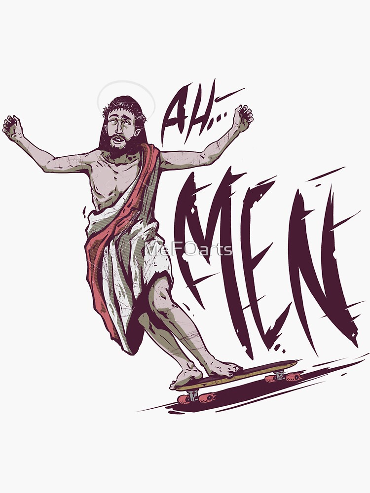 "AH MEN" Sticker for Sale by MeFOarts | Redbubble