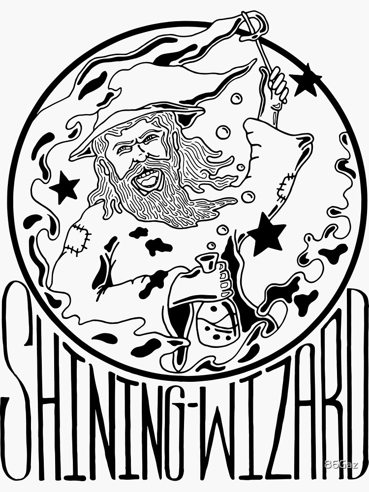 "Shining Wizard - Wrestling Logo - Outline version" Sticker for Sale by ...