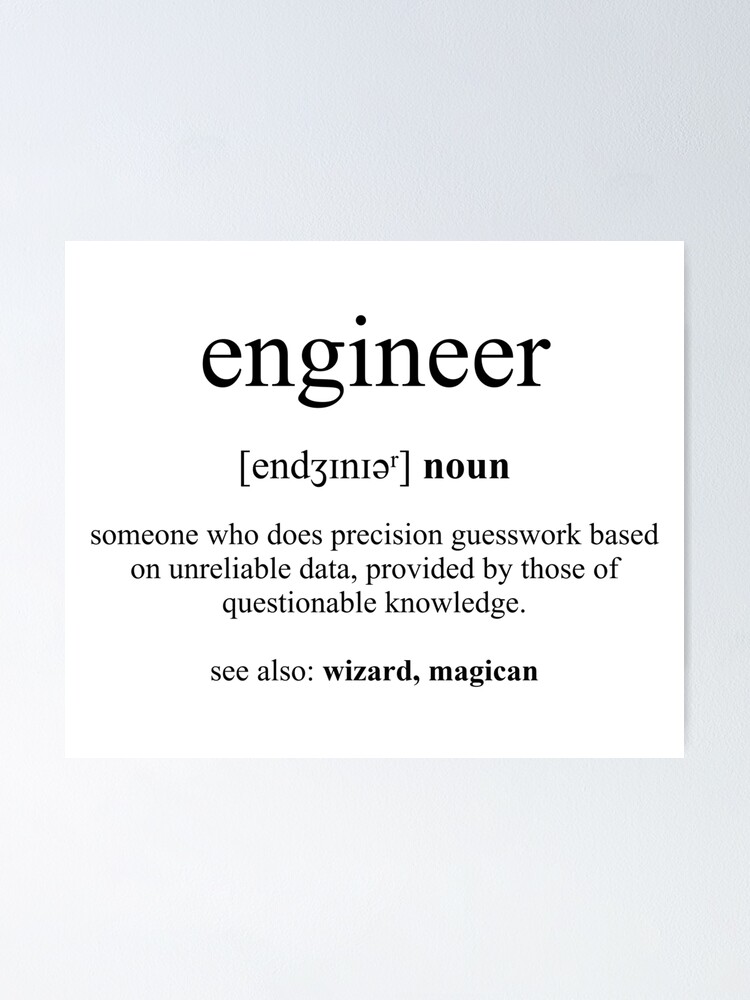  Engineer Definition Dictionary Collection Poster By Designschmiede
