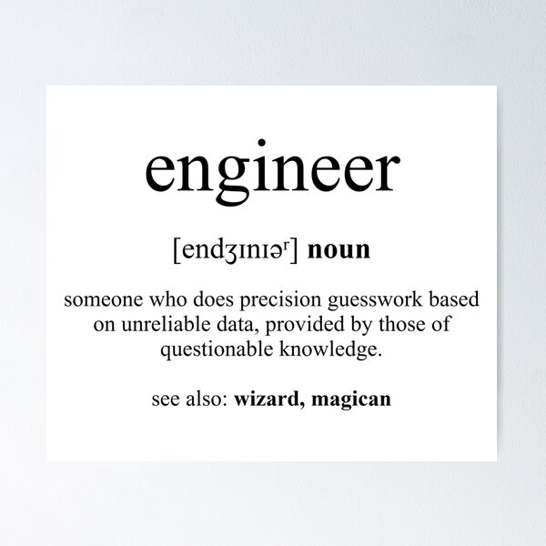 "Engineer Definition | Dictionary Collection" Poster by Designschmiede ...