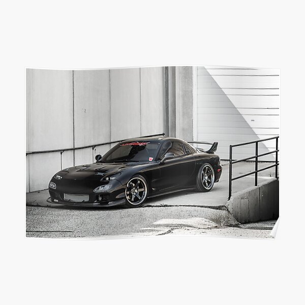 "Black Mazda RX7 FD" Poster by 1083Media | Redbubble