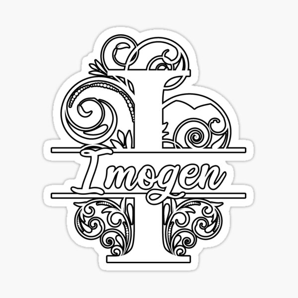 "Personalized Name Monogram I - Imogen - Letter I - White " Sticker for ...