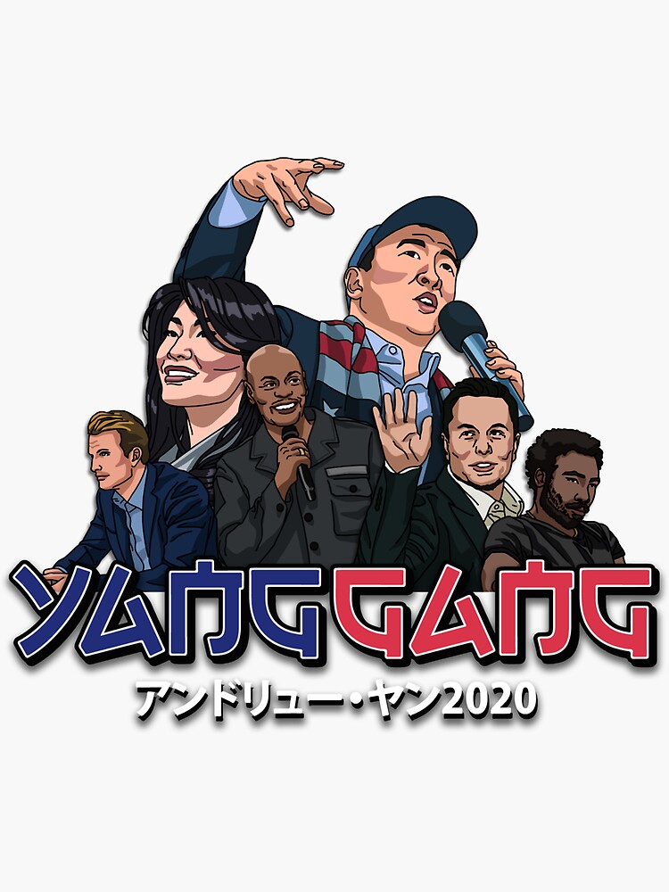 "Andrew Yang & the Yang Gang Poster" Sticker for Sale by hardermake ...