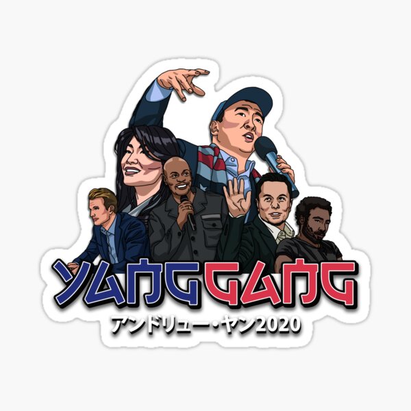 "Andrew Yang & the Yang Gang Poster" Sticker for Sale by hardermake ...
