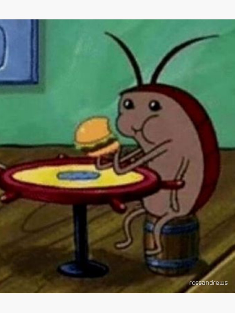 "Cockroach Eating Burger Meme Funny Sticker Fun" Sticker for Sale by ...