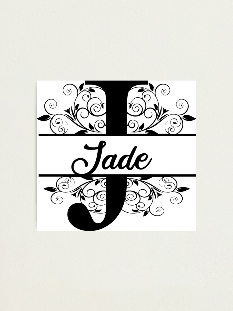 "Personalized Name Monogram J - Jade - Letter J" Photographic Print for ...