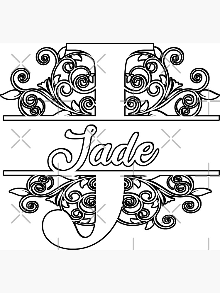 "Personalized Name Monogram J - Jade - Letter J - White" Poster for ...