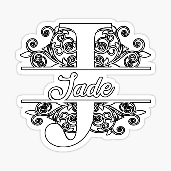 "Personalized Name Monogram J - Jade - Letter J - White" Sticker for ...