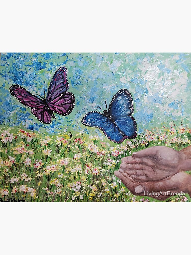"Letting Go Hands Releasing Butterflies" Art Print by LivingArtBrenda ...