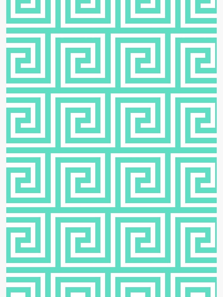 "Large Blue and White Greek Key Interlocking Repeating Square Pattern ...