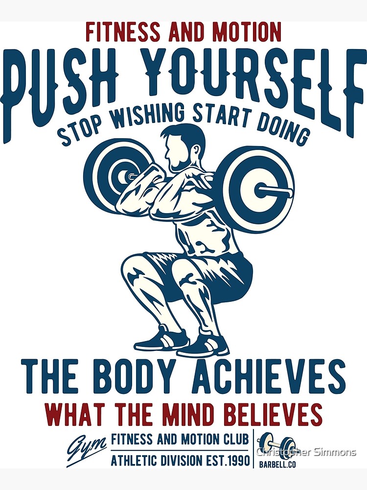 Push Yourself Fitness Premium Matte Vertical Poster sold by Qiu | SKU ...