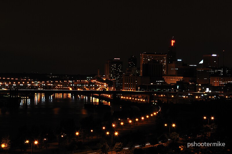 "St Paul Minnesota, Night City Scape" by pshootermike | Redbubble