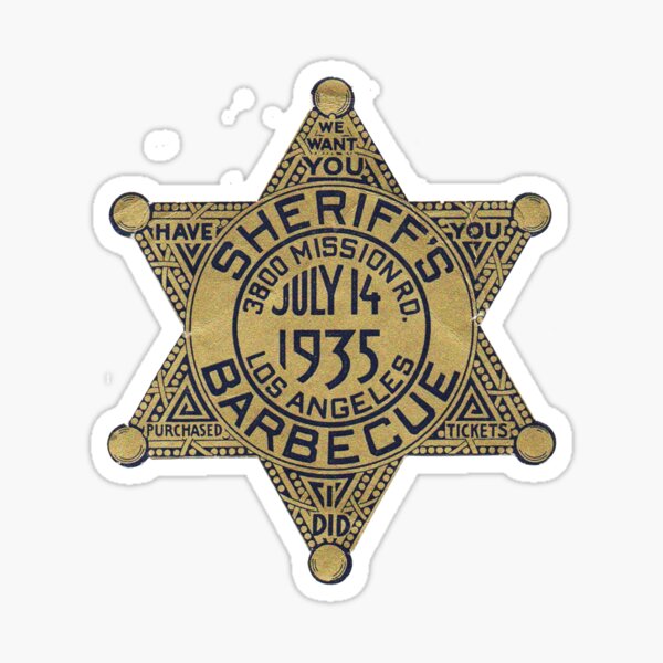 "Los Angeles Sheriff Antique" Sticker for Sale by lawrencebaird | Redbubble