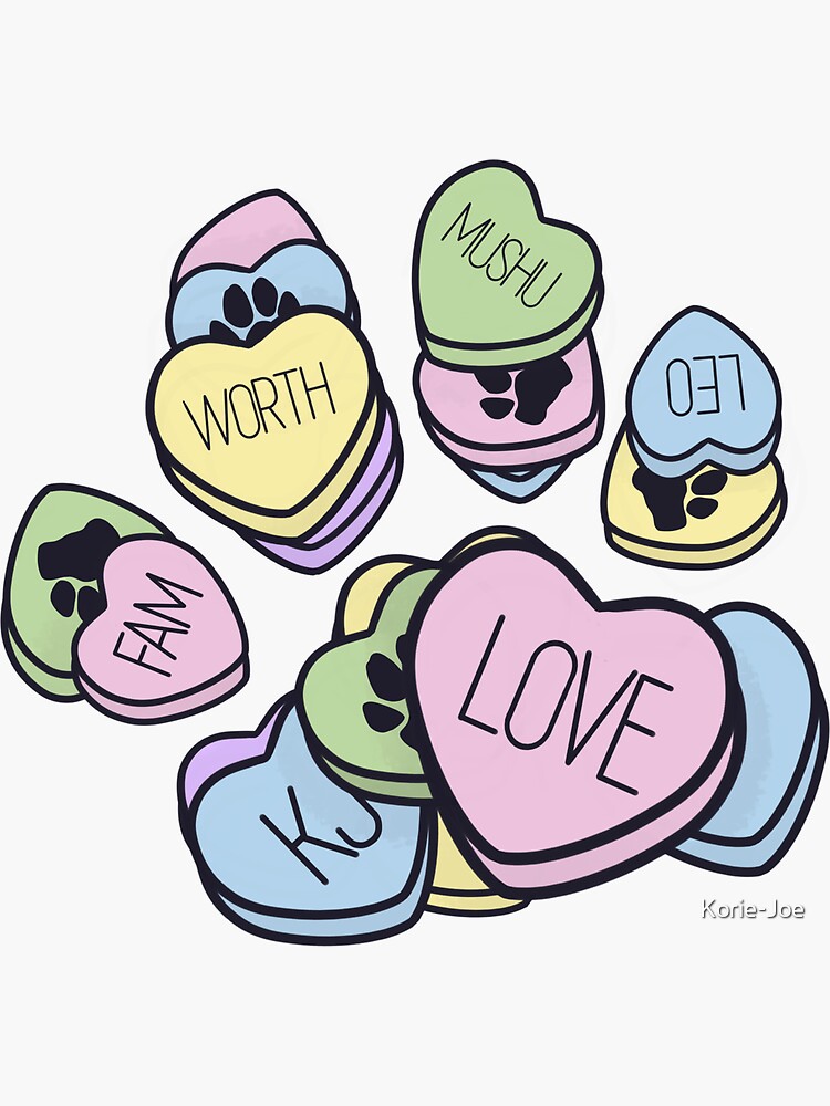 "Candy Heart Paw- KorieJoe " Sticker for Sale by Korie-Joe | Redbubble
