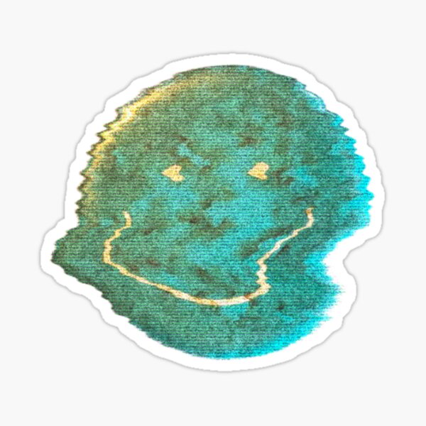 "Mac Demarco Stickers green smiley face by gabyiscool" Sticker for Sale ...