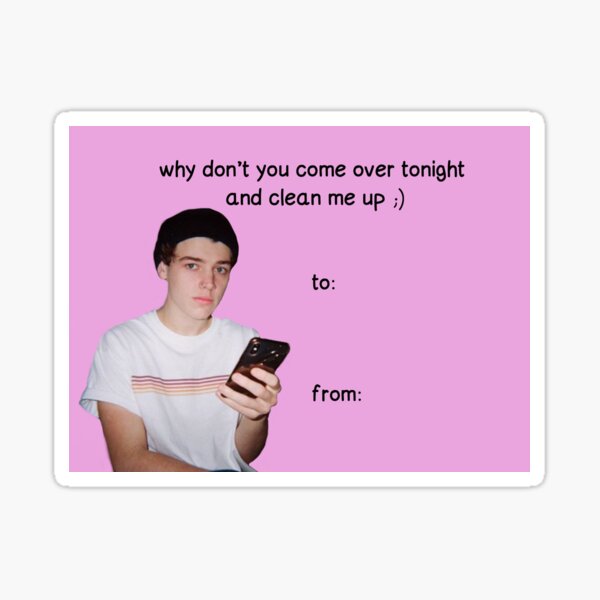 "thomas headon - clean me up valentines card" Sticker by raylaswig ...