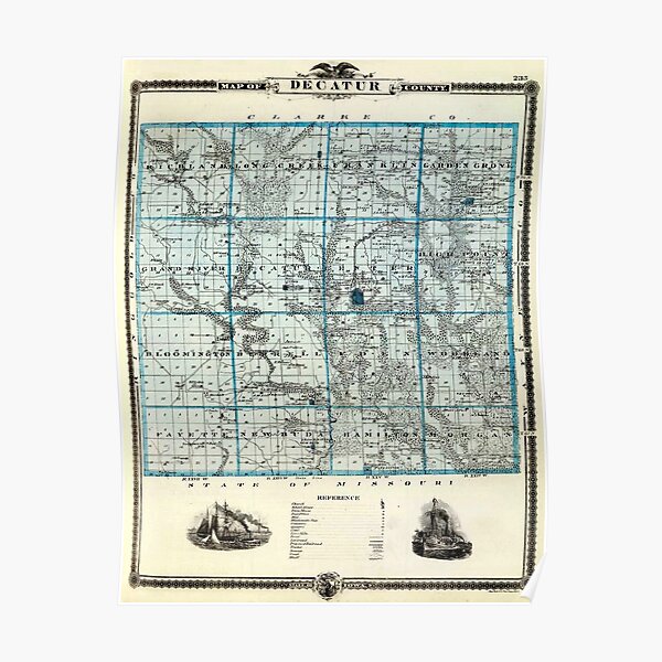 "Map of Decatur County in Indiana" Poster by Culturio | Redbubble