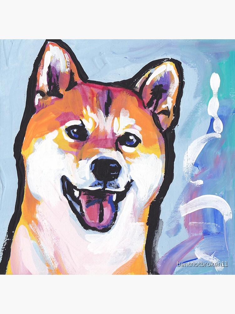 Shiba Inu Bright colorful pop dog art Premium Matte Vertical Poster ...