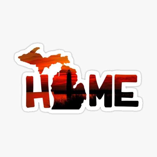 "Home: Michigan" Sticker for Sale by Kadwell | Redbubble