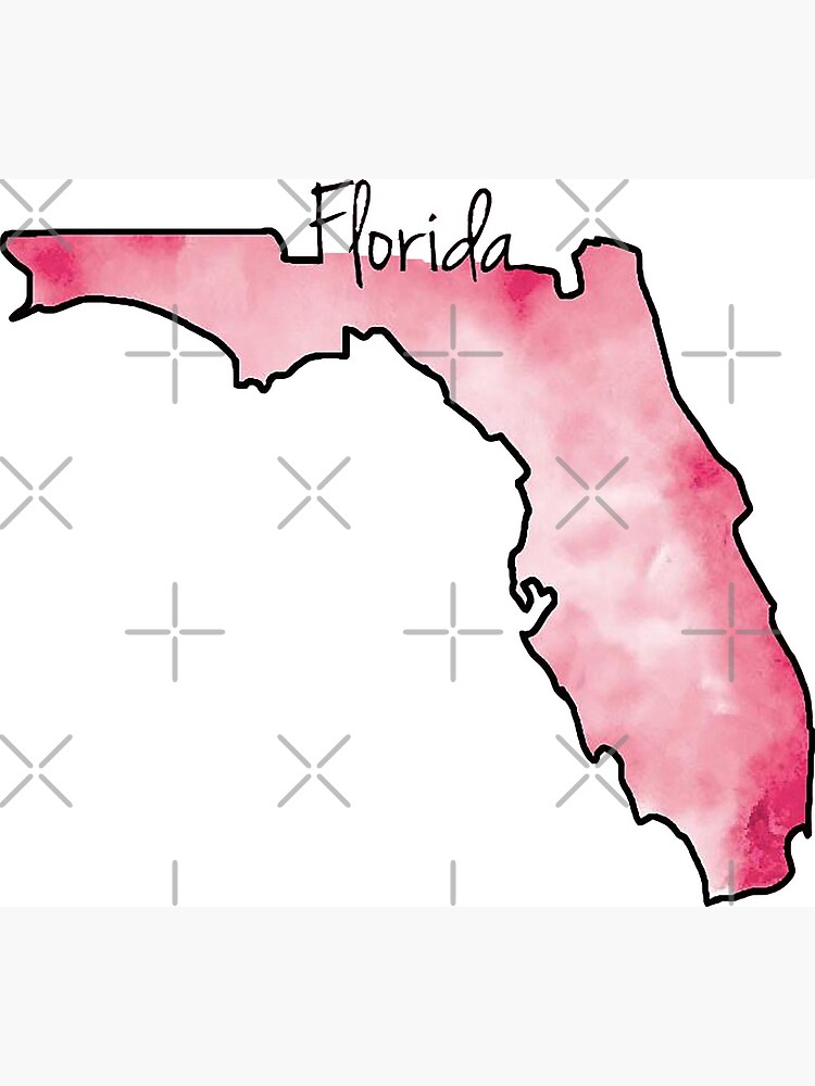 "Pink Watercolor Florida Outline Design!" Poster for Sale by ...