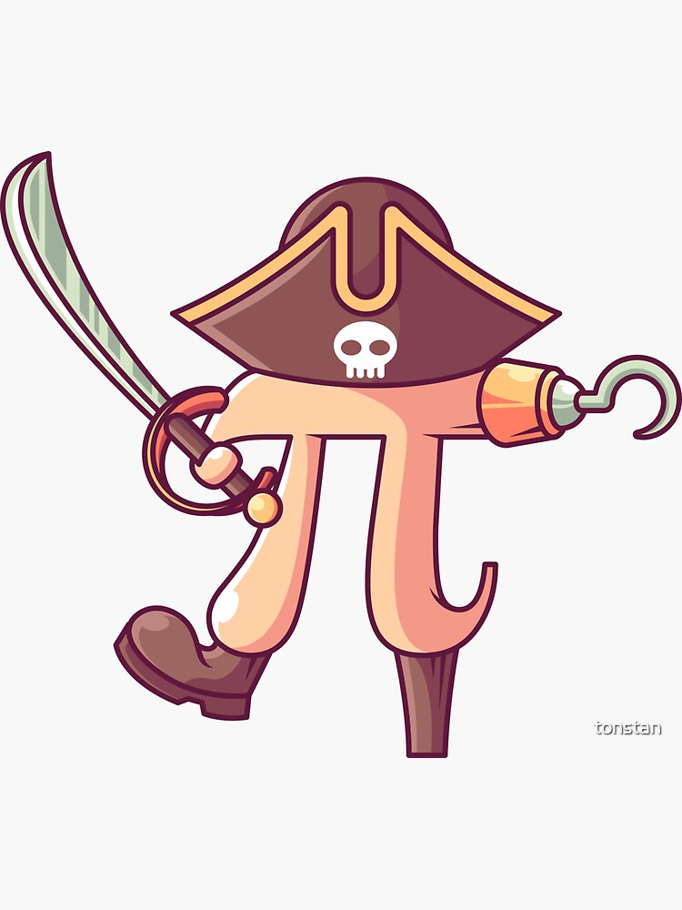 "Pi Pirate" Sticker for Sale by tonstan | Redbubble