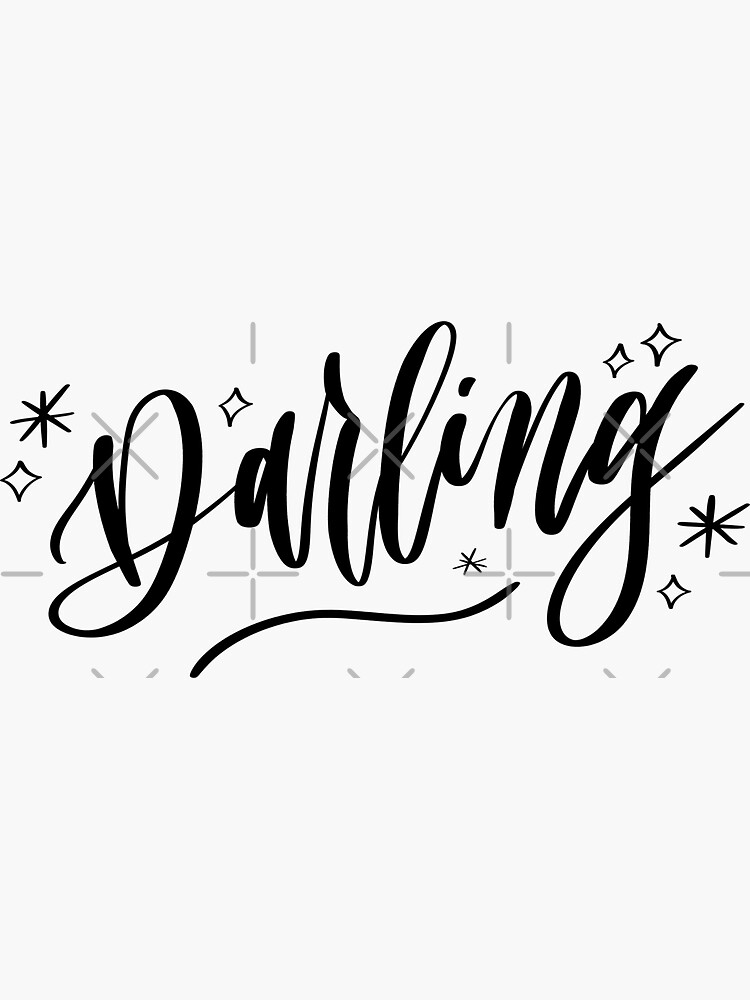 "Darling Hand-Lettered" Sticker by BirdShapes | Redbubble