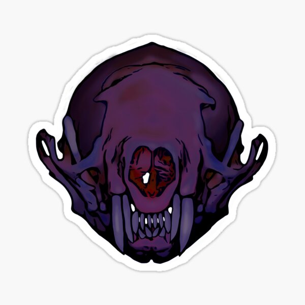 "Neon Purple Mink Skull Graphic Little Shop of Oddities" Sticker for ...