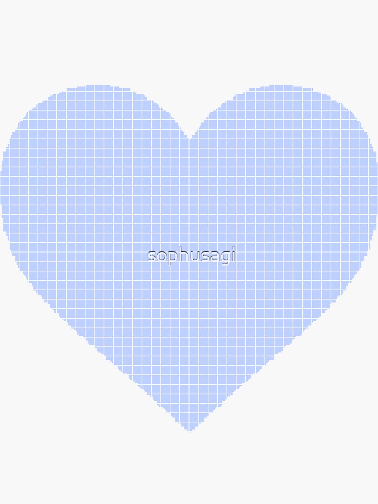 "Heart Aesthetic - Blue Grid" Sticker by sophusagi | Redbubble