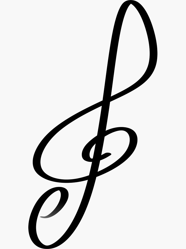 "Treble Clef - Handwritten" Sticker for Sale by LincolnGray | Redbubble