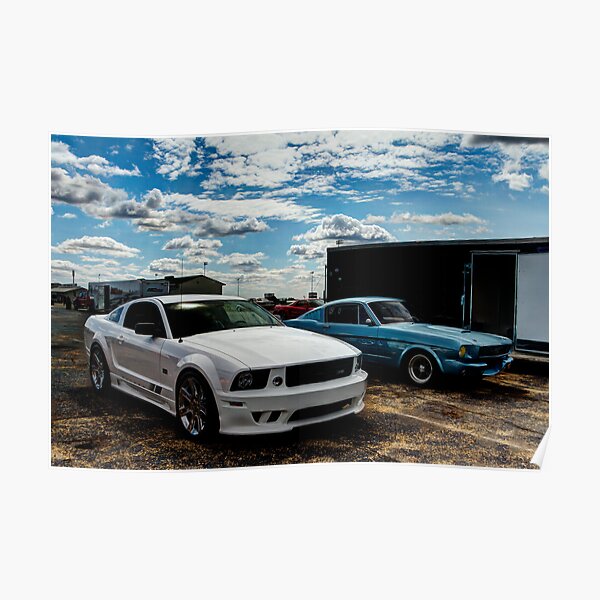 "Saleen Mustang and 1968 Mustang" Poster by dangerkile | Redbubble