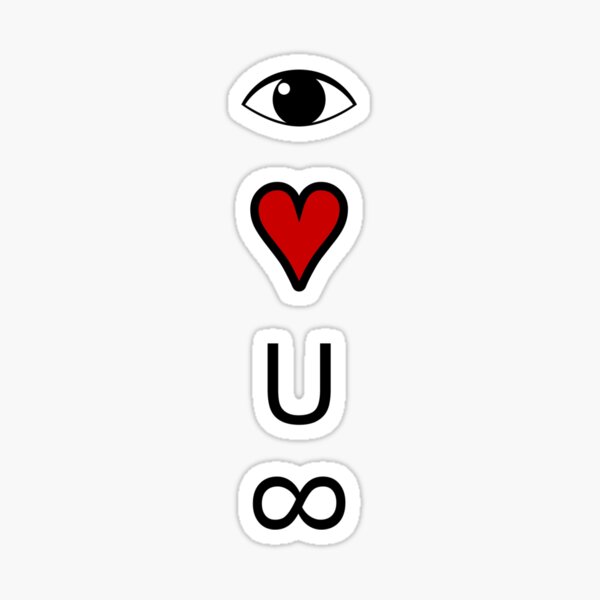 "Eye heart u infinity - simple" Sticker for Sale by fionawb | Redbubble