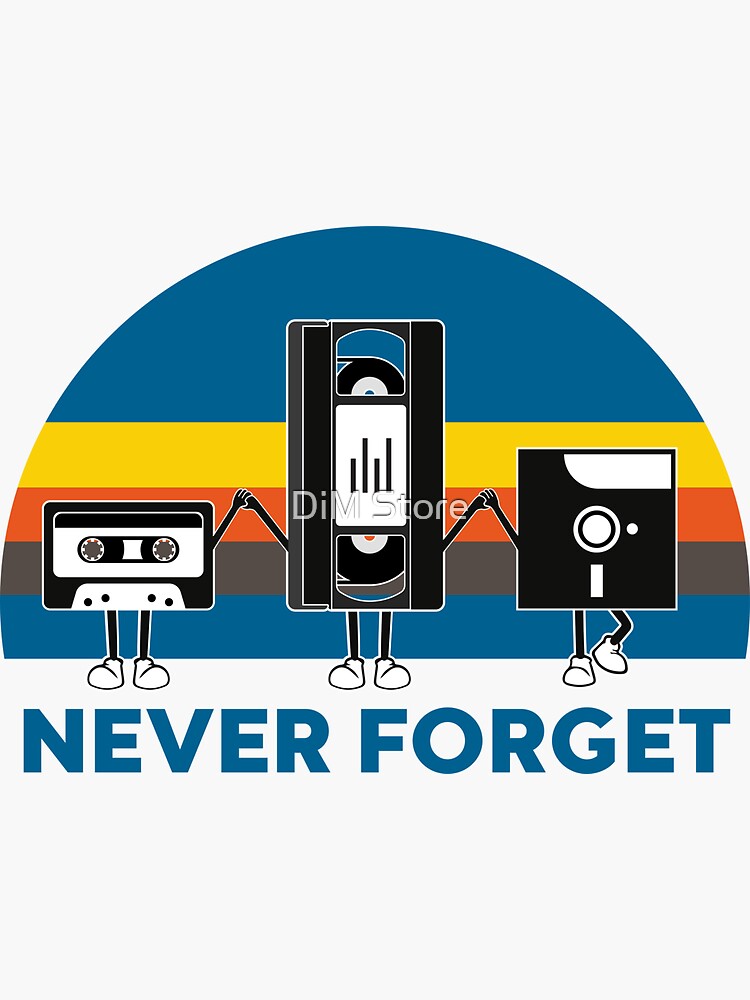 "Never Forget | Vintage Retro Graphic Design | Computer Floppy Disks ...