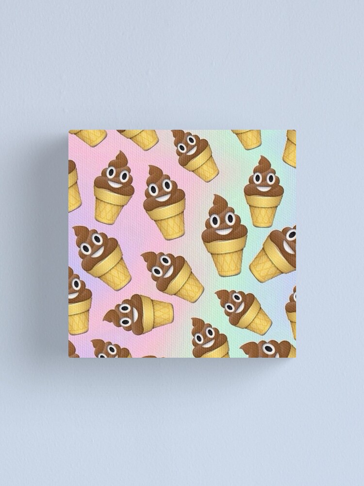 "Poop Emoji Ice Cream Cone Design" Canvas Print by BenDeano | Redbubble