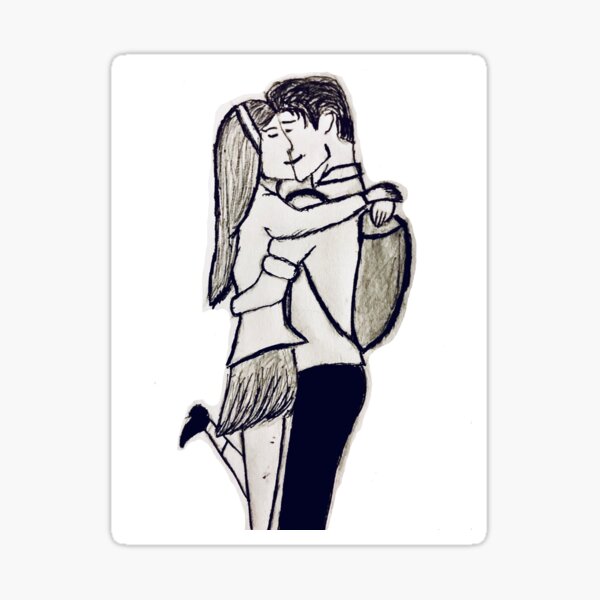 "Cute Couple kissing " Sticker for Sale by DMAL01 | Redbubble