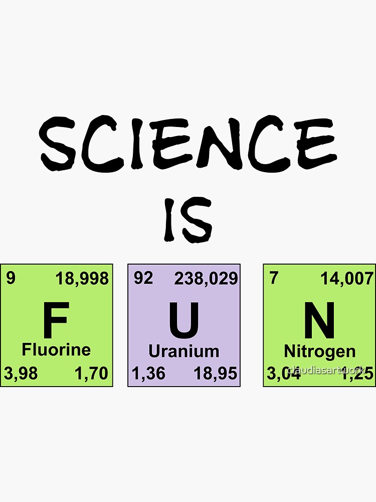 "Science is fun" Sticker for Sale by claudiasartwork | Redbubble