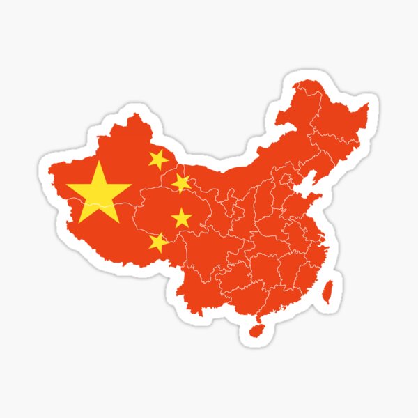 "Masked map of China and Chinese flag" Sticker by ArwensAttic | Redbubble