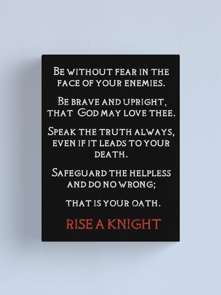 "KINGDOM OF HEAVEN, RISE A KNIGHT OATH" Canvas Print by Madjack66 ...
