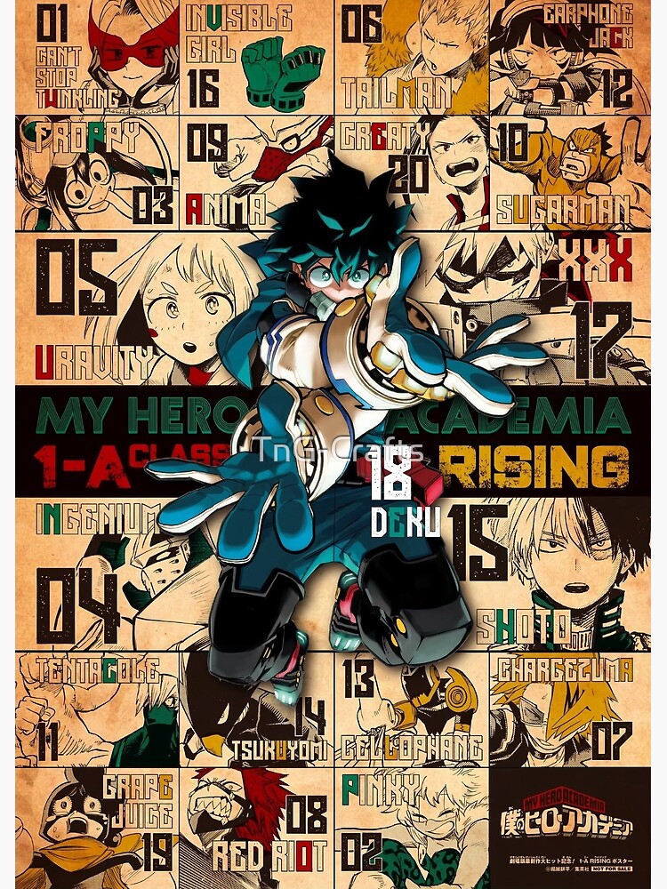 "Class 1-A Hero Names" Art Print by TnG-Crafts | Redbubble