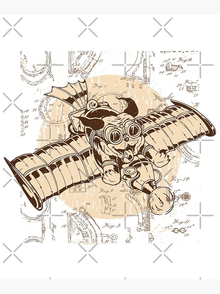 "Retro flying dog" Art Print by DerSenat | Redbubble