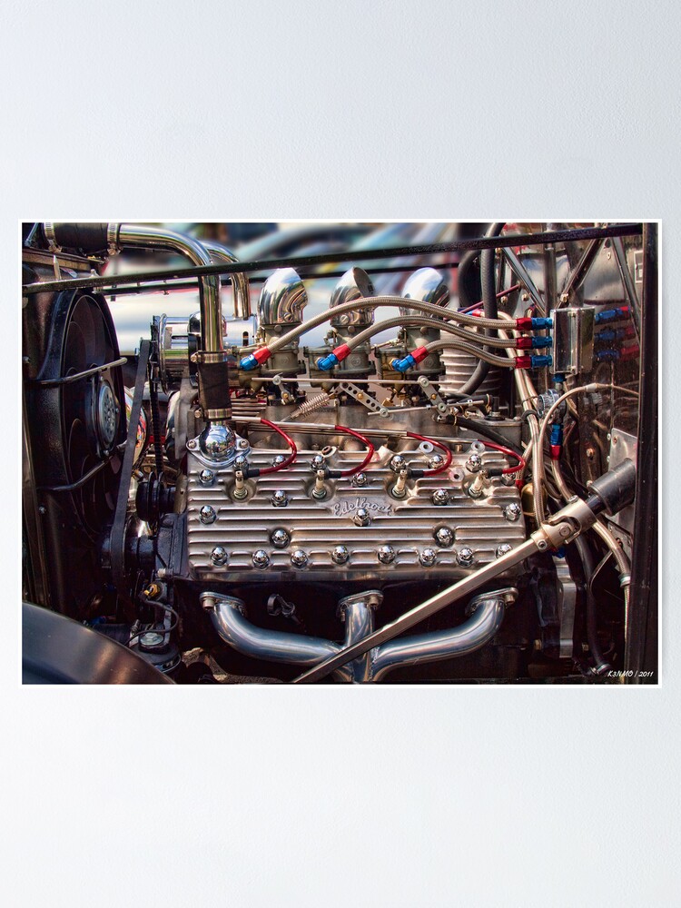 "Flathead V8 Engine" Poster for Sale by kenmo | Redbubble