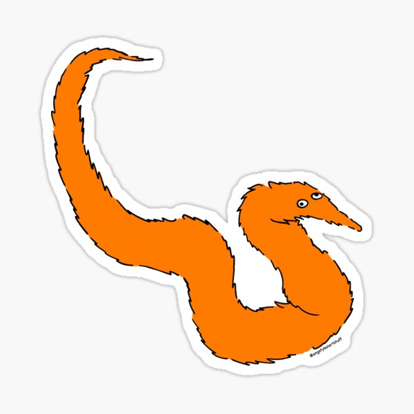 "Worm On A String (Orange)" Sticker for Sale by AngstyBoiArtUWU | Redbubble