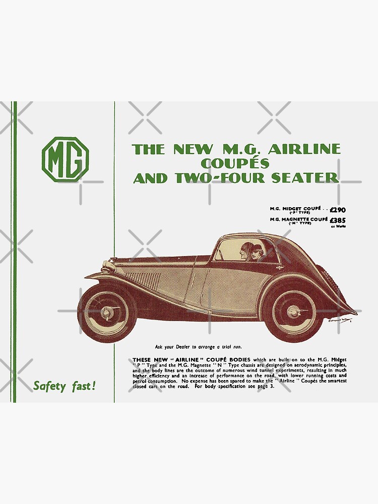 "MG (P-TYPE) AIRLINE COUPE (MIDGET / MAGNETTE)" Poster by ...