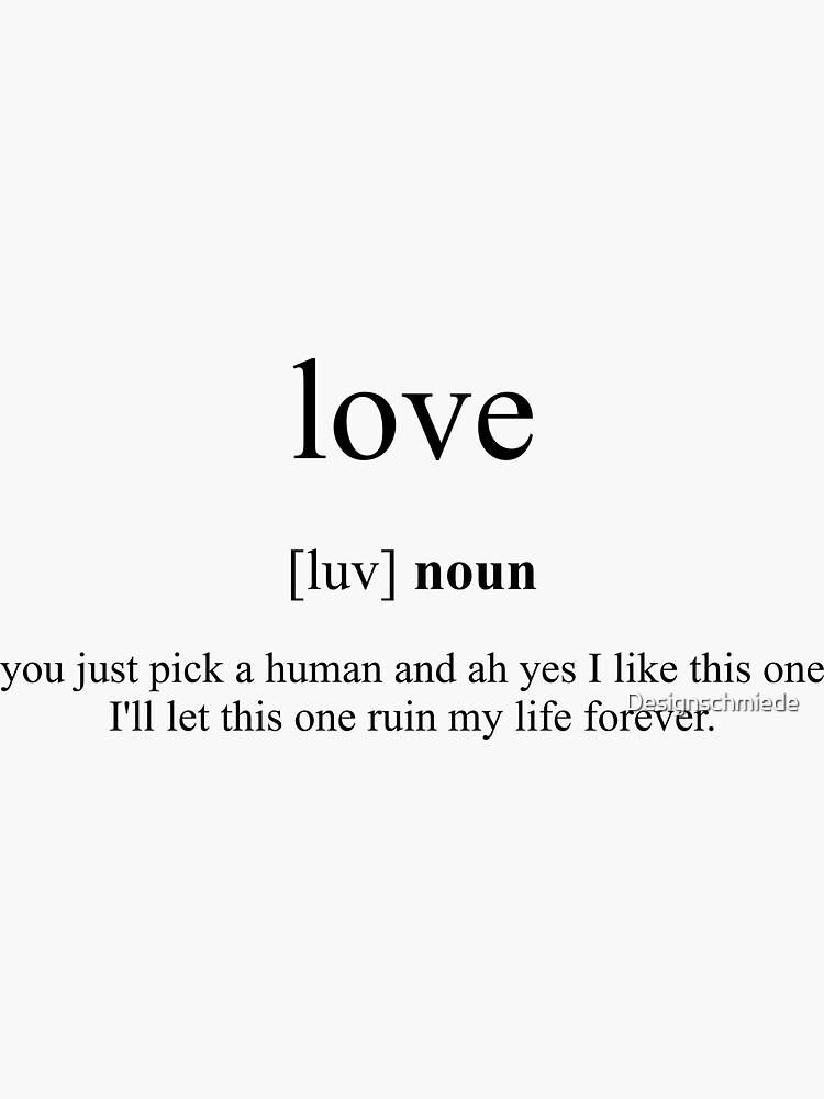 "Love Definition | Dictionary Collection" Sticker for Sale by ...