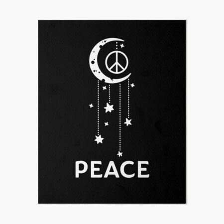 "Peace Sign Symbol Moon and Stars Peaceful Design" Art Board Print for ...