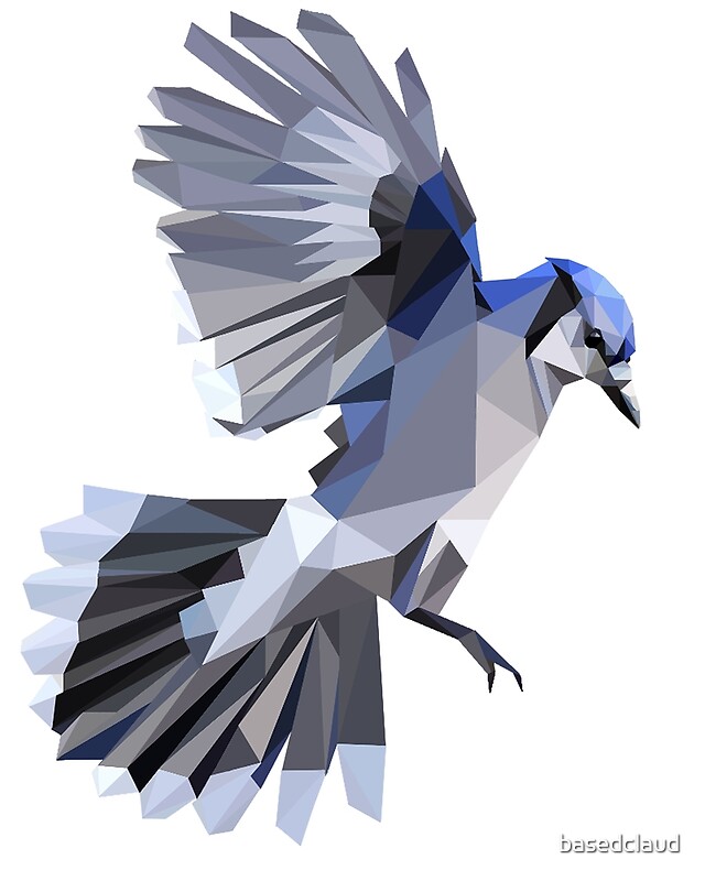 "Geometric Blue Jay " by basedclaud | Redbubble