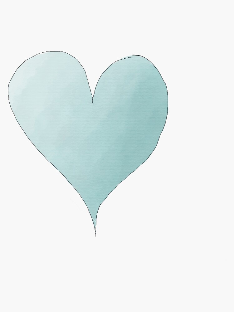 "light blue heart" Sticker by carlypabin | Redbubble