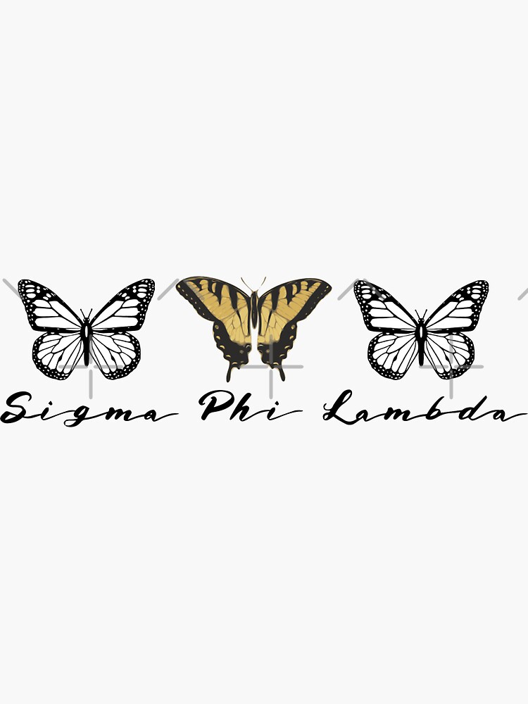 "Sigma Phi Lambda butterflies" Sticker for Sale by guacachloee | Redbubble