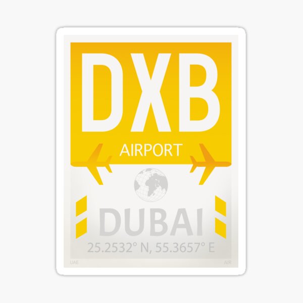 "DXB Dubai airport UAE" Sticker by Aviators | Redbubble