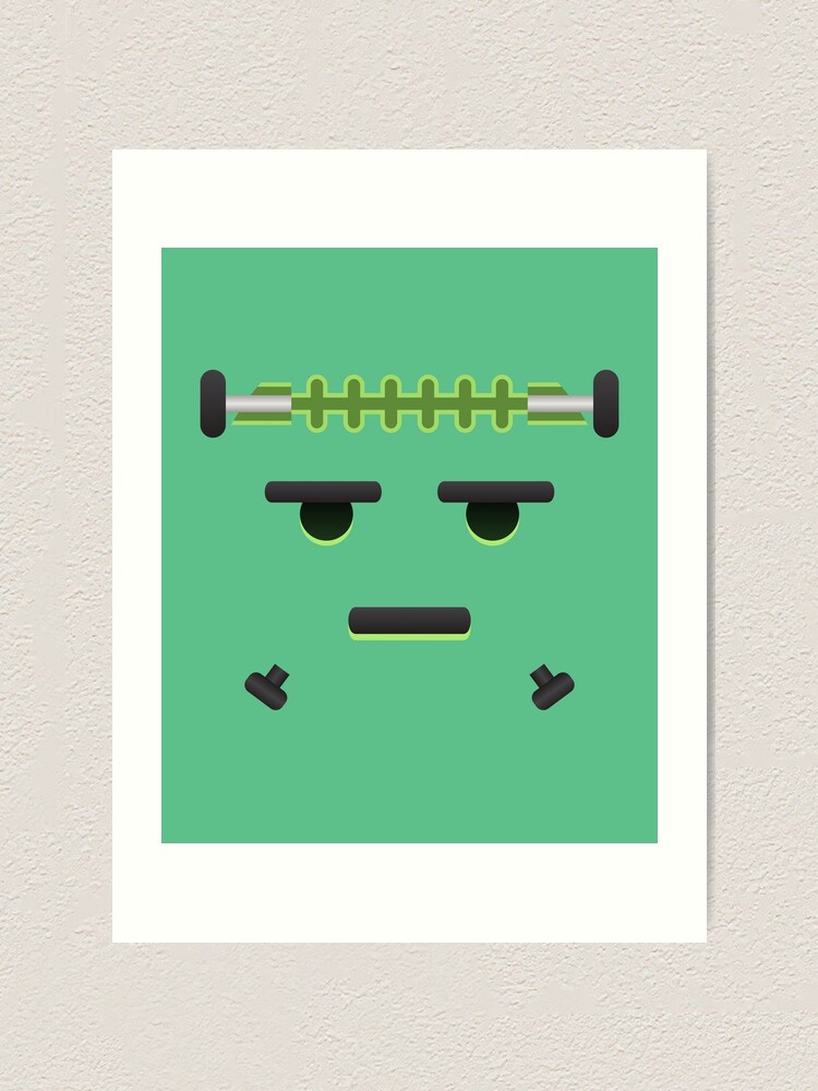 "Monster Face Emoji Frankenstein" Art Print by TrueTexanTees | Redbubble